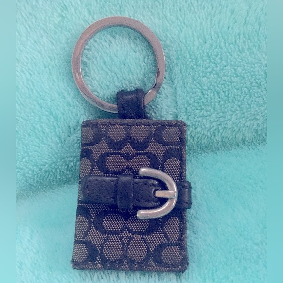 Coach | Other | Coach Signature Key Ring Photo Holder Black | Poshmark